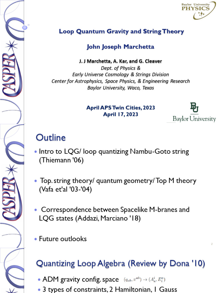 JJMarchetta AprilAPS23final | PDF | String Theory | Quantum Gravity