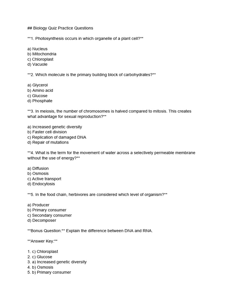 Practice Biology - 133 | PDF