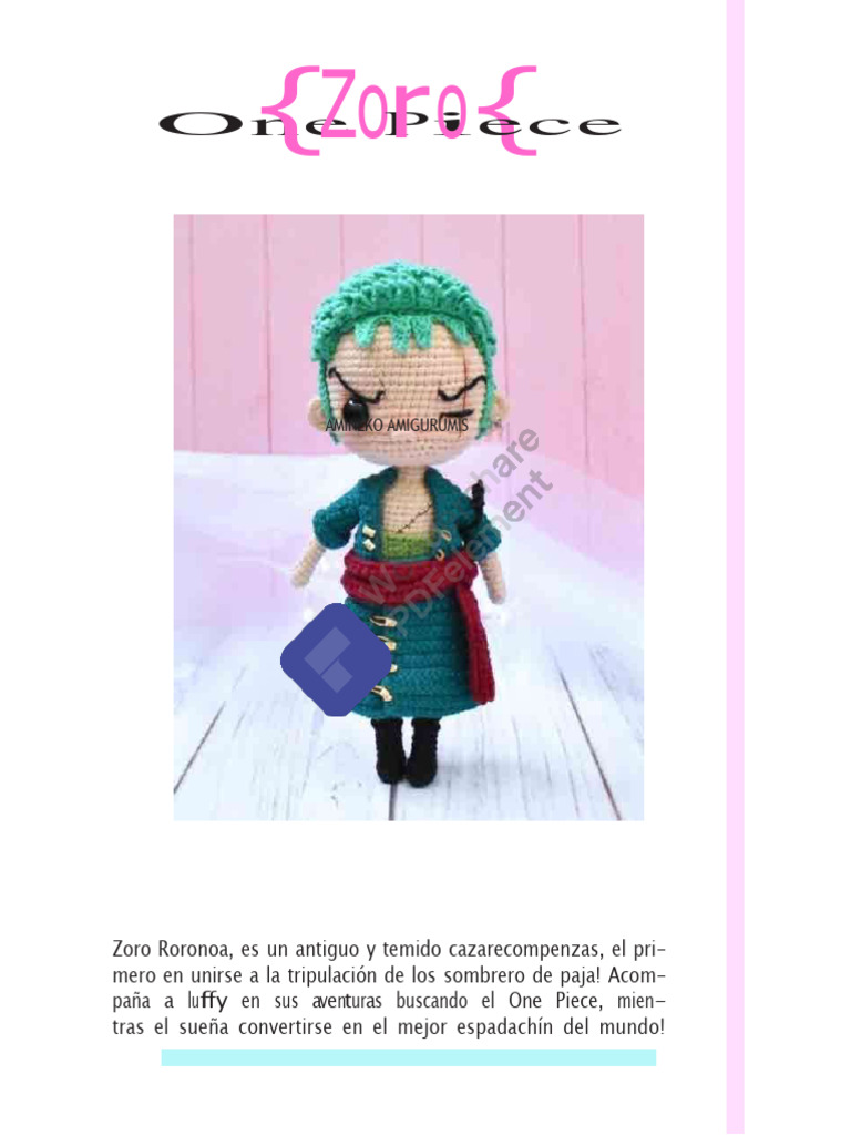 Guía Amigurumi Zoro: Materiales y Tutoriales | PDF