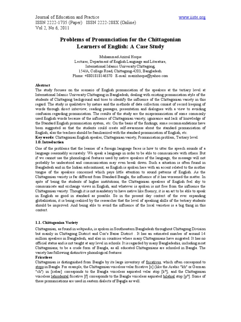 1.muhammad Azizul Hoque | PDF | English Language | Human Voice