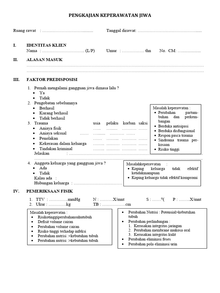 Pengkajian Keperawatan Jiwa | PDF