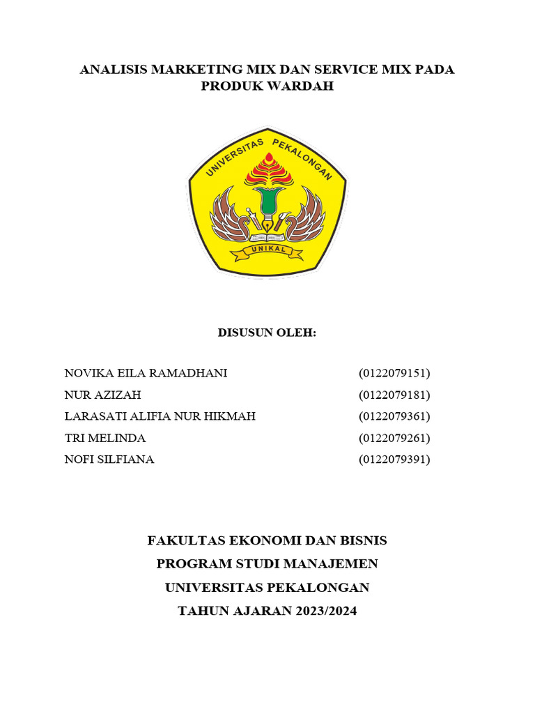 Analisis Marketing Mix Dan Service Mix Pada Produk Wardah | PDF