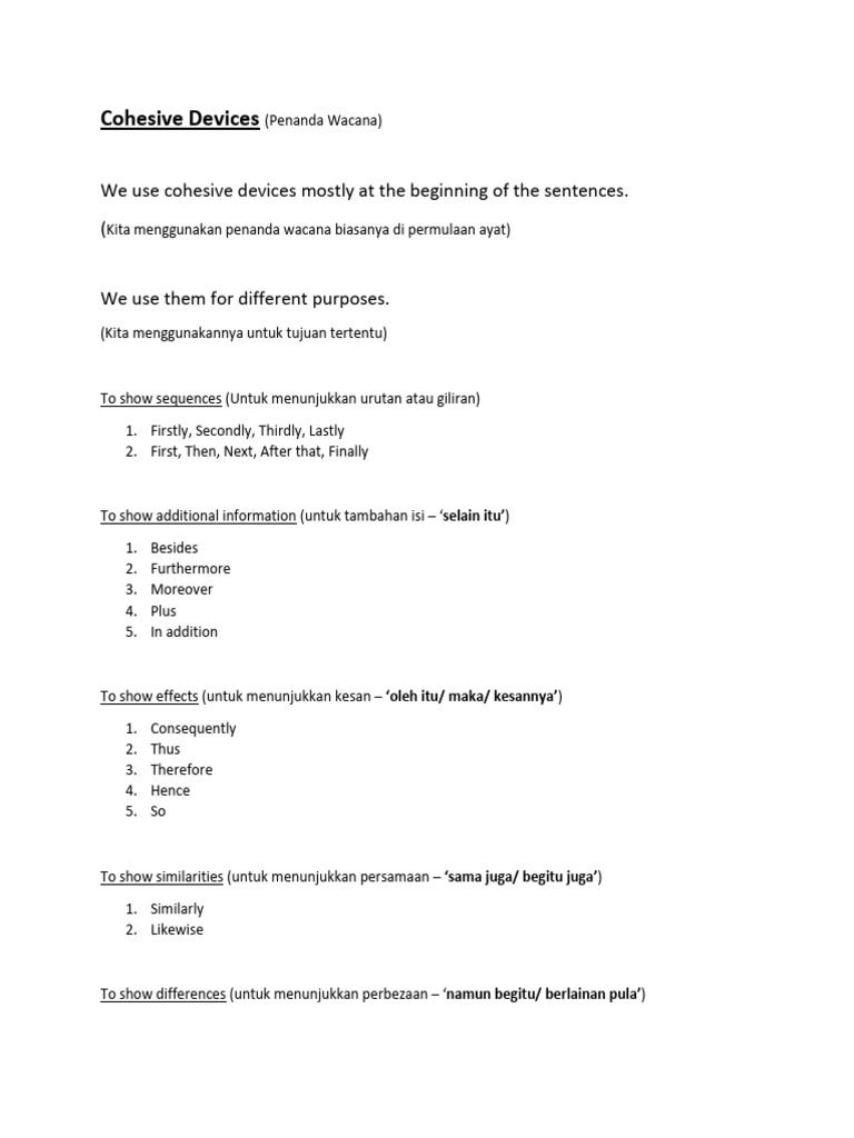 Cohesive Devices | PDF