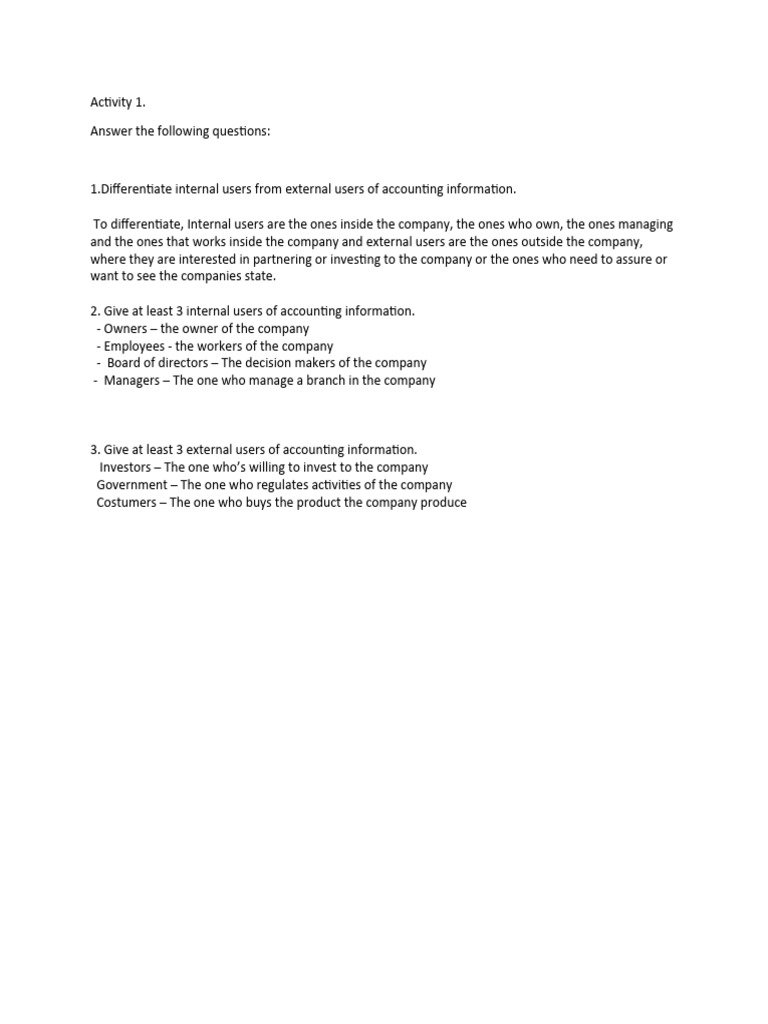 Fabm1 Activity 1 Eledana Aliboi | PDF | Business