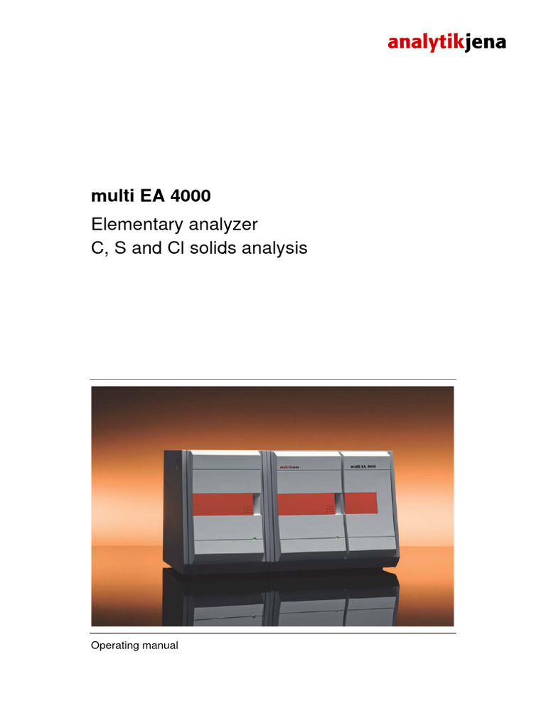 MULTI EA400 Carbon Analyzer OPERATIONAL MANUAL | PDF | Total Organic Carbon | Safety