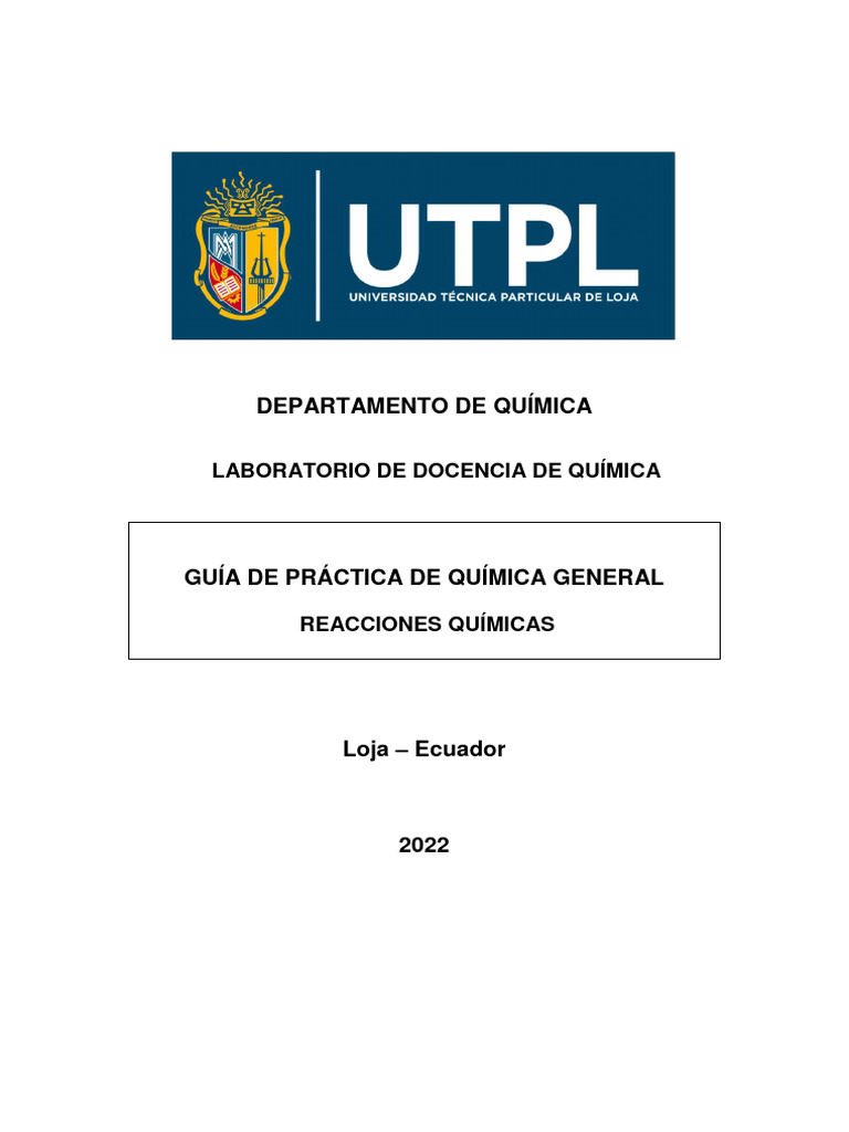 Práctica N° 5 Reacciones Químicas | PDF