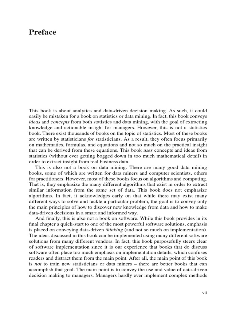 Preface: Ideas and Concepts From Both Statistics and Data Mining, With ...