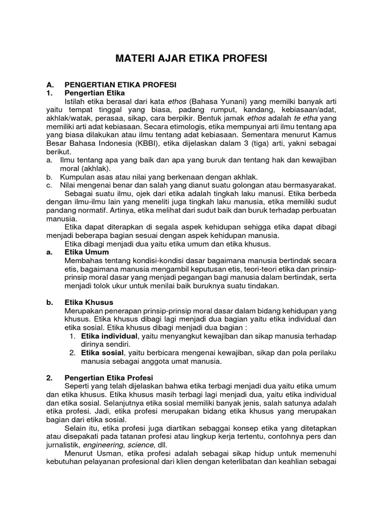 Modul Etika Profesi-1 | PDF