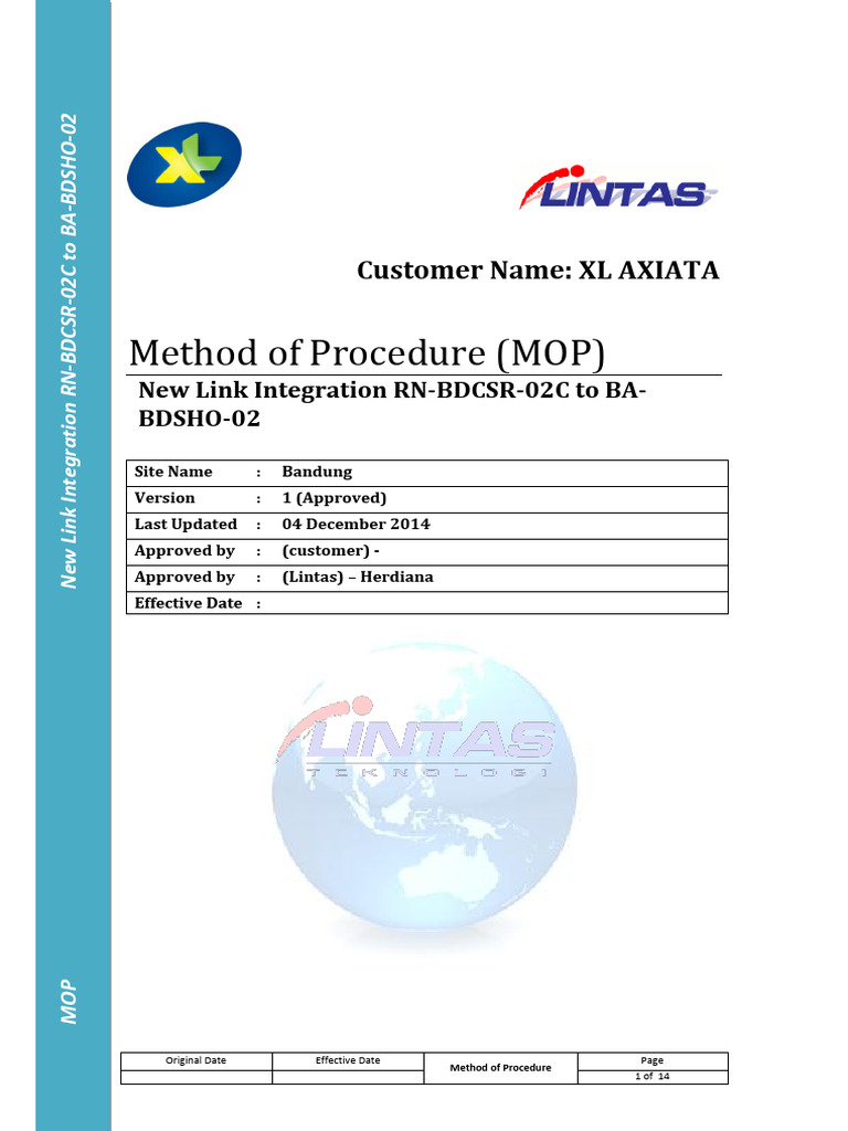 New Link Integration MOP for XL Axiata | PDF | Networking | Multiprotocol Label Switching