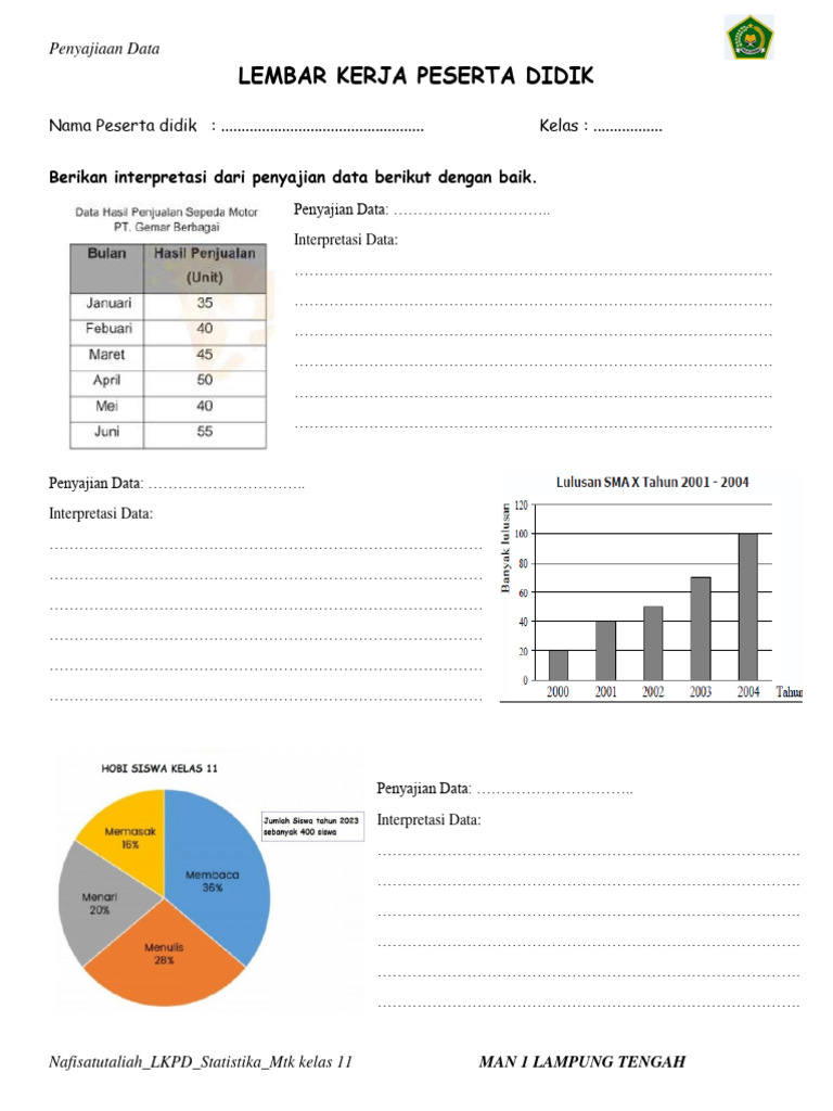 LKPD Kelas 11 Penyajian Data_Statistika | PDF