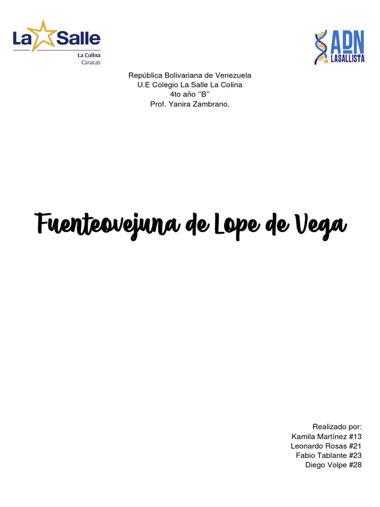 Fuenteovejuna de Lope de Vega | PDF