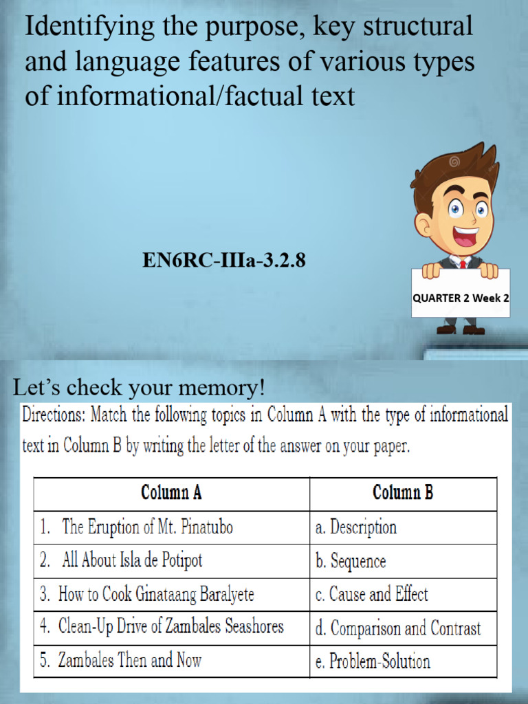 ENGLISH 6 Q2 WEEK 2 Factual Text | PDF