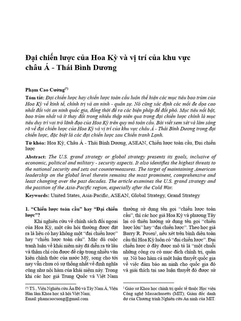 Đại Chiến Lược Của US-CA-TBD | PDF