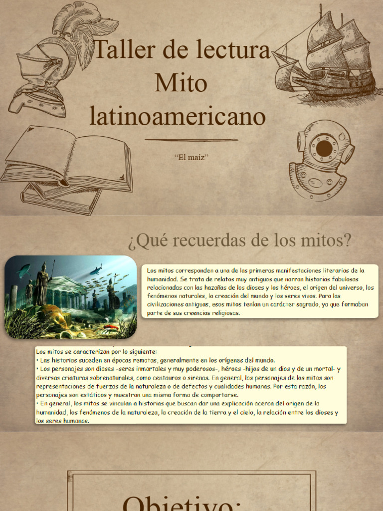 Taller de Lectura Mito El Maiz | PDF | Artes del Lenguaje y Comunicación