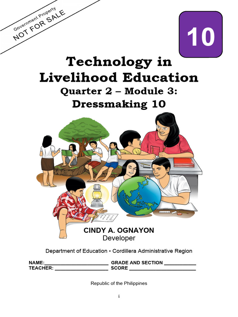 TLE - Dressmaking 10 Quarter 2 - Week3 | PDF