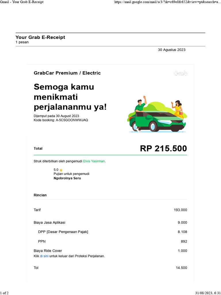 Nota Grab | PDF