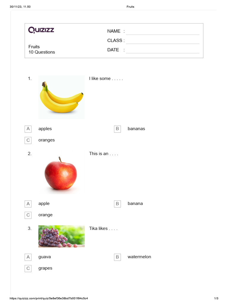 Fruits Grade 2 - Merged | PDF | Agriculture | Vegan Cuisine
