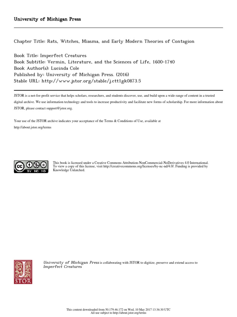 Rats Witches Miasma and Early Modern The | PDF | Witchcraft | Macbeth