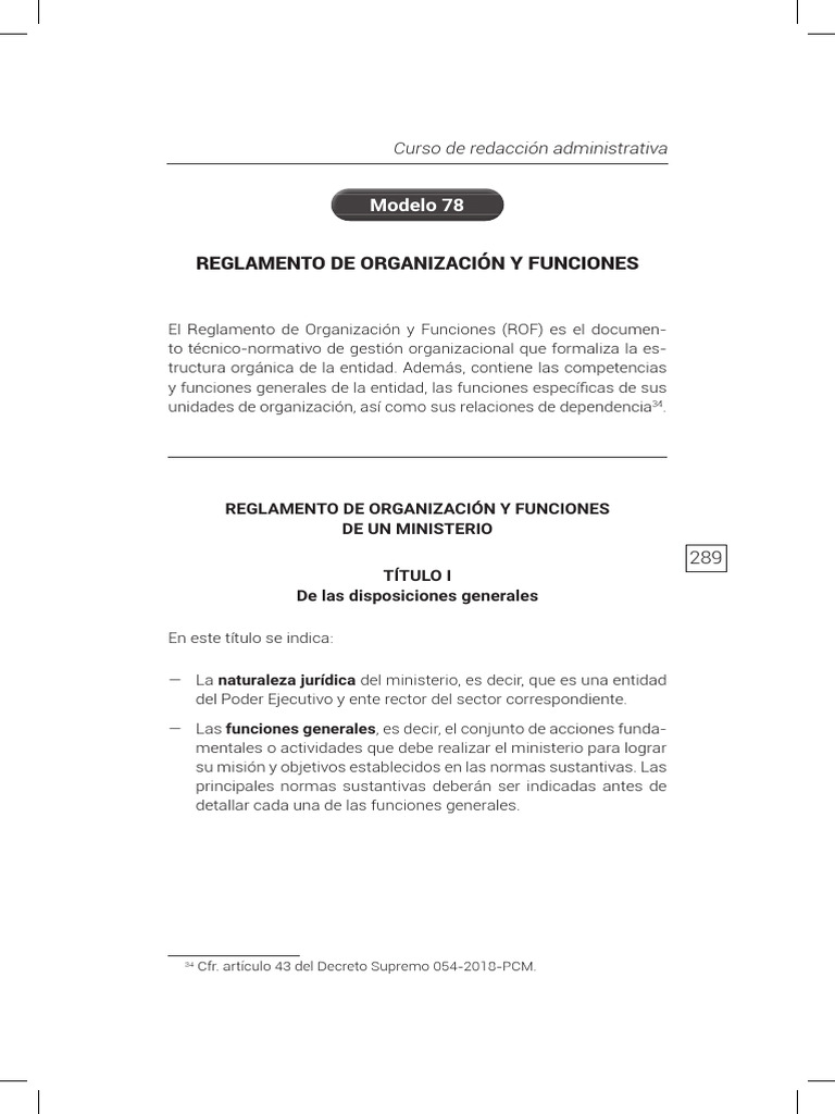Reglamento de Organizacion y Funciones | PDF | Regulación | Gobierno