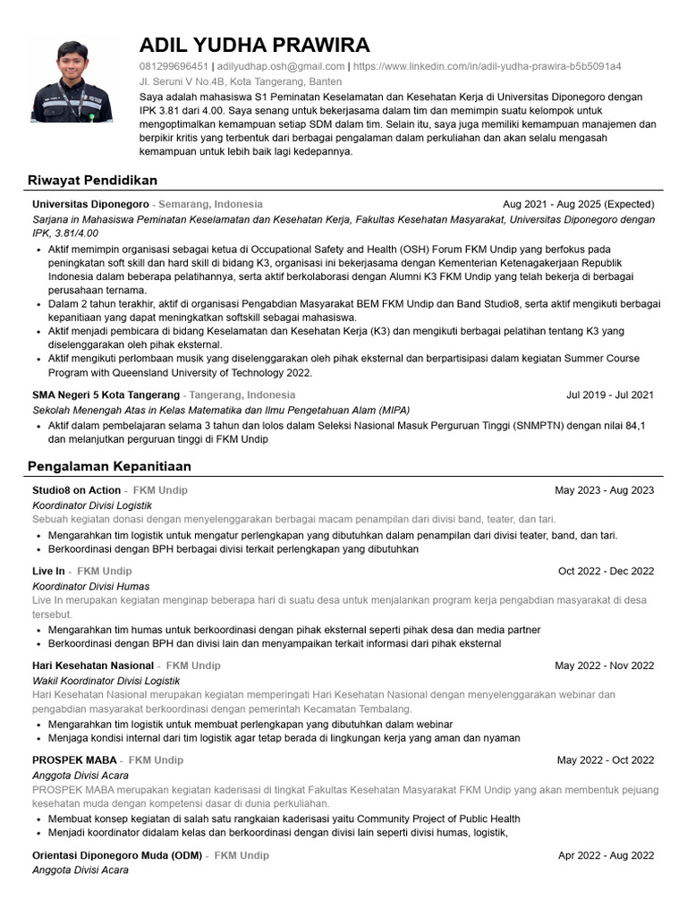 CV ATS - Adil Yudha Prawira | PDF