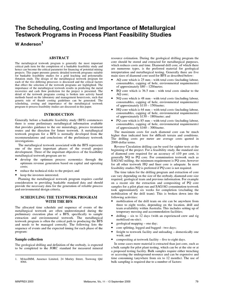 Test Work | PDF | Ore | Metallurgy