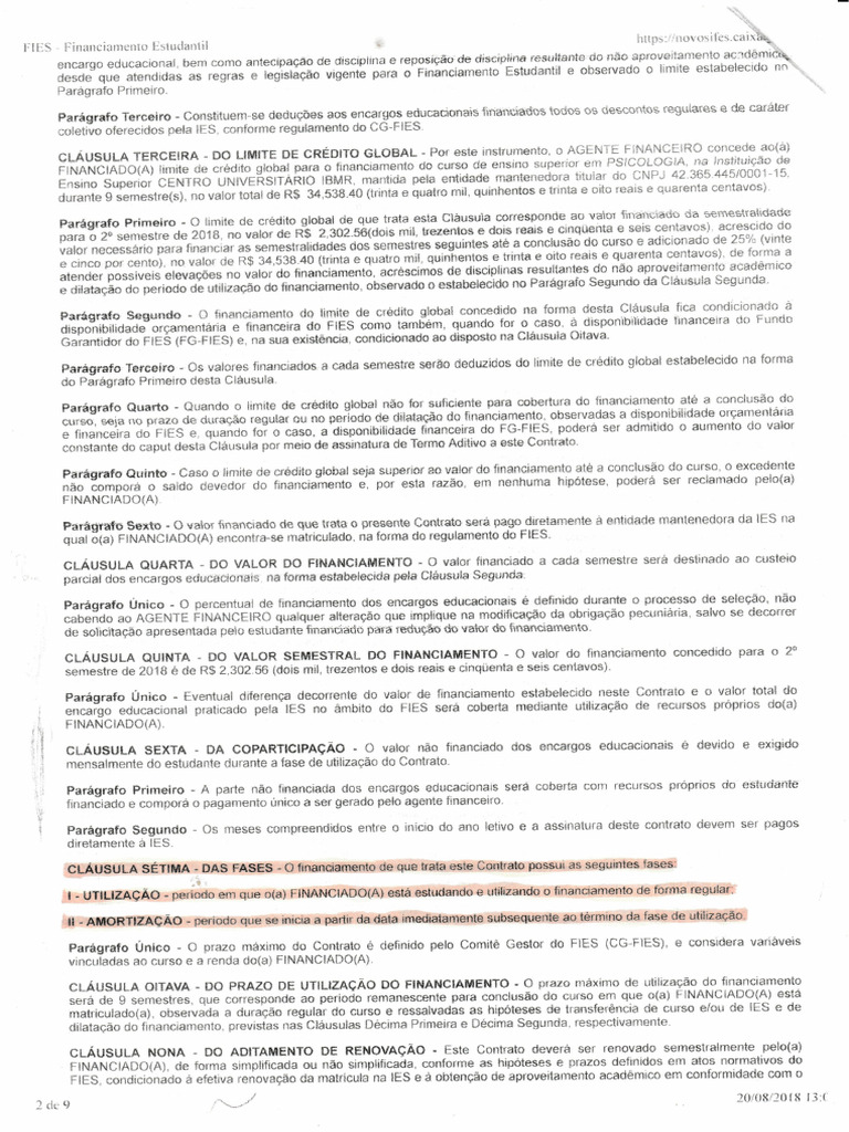 Cláusula Explicando As Fases No Contrato | PDF