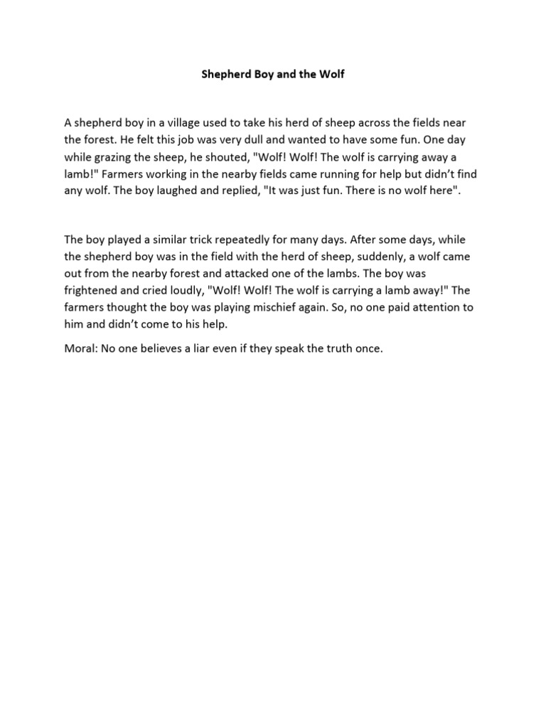The Boy Who Cried Wolf | PDF | Home & Garden