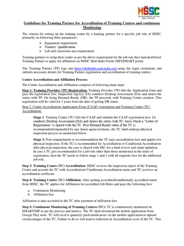 Training Centre Accreditation Guide | PDF | Career & Growth