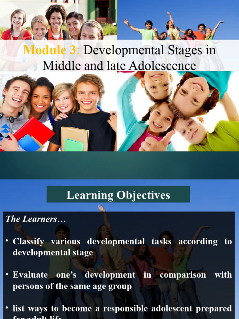 Module 3 Developmental Stages in Middle and Late Adolescence | PDF ...