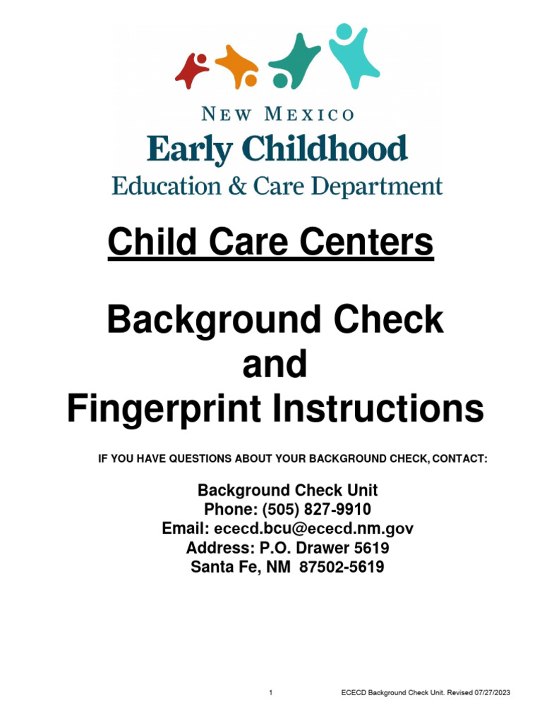Child Care Background Check Guide | PDF | Criminal Record | Background ...