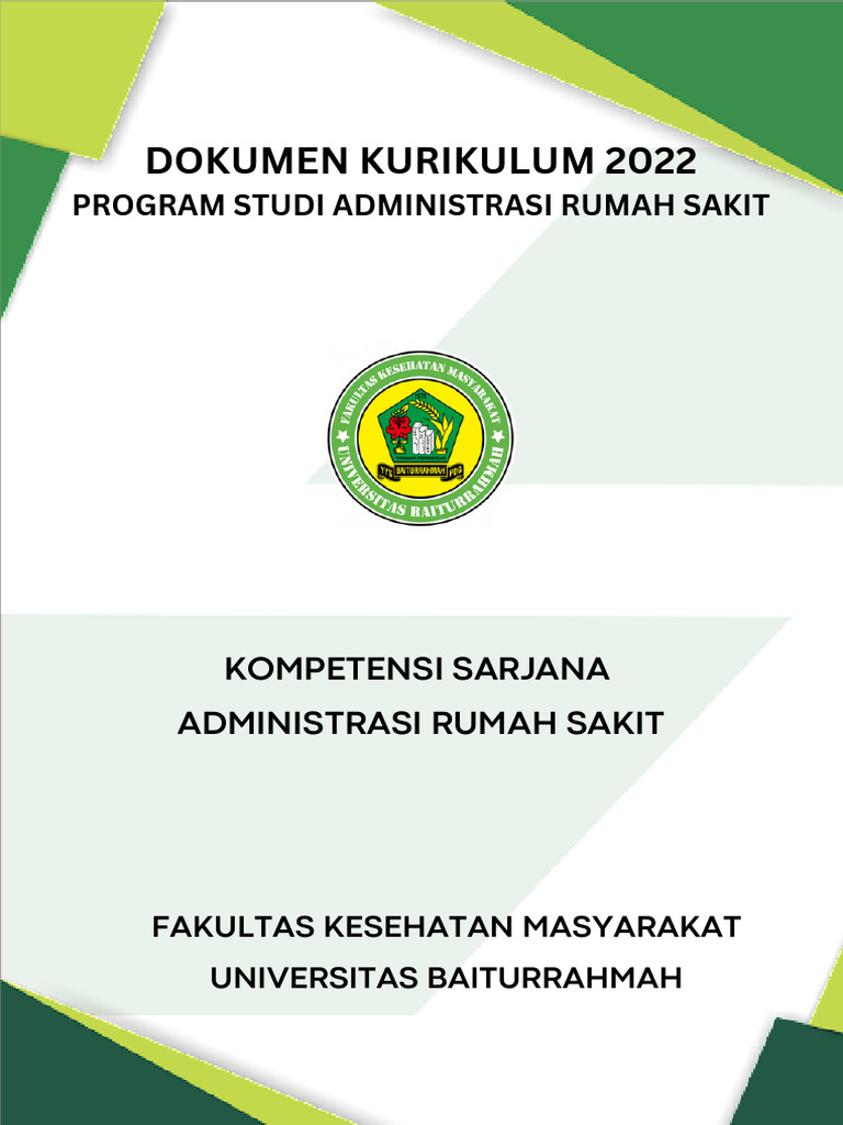 Kurikulum Sarjana Administrasi RS 2022 | PDF