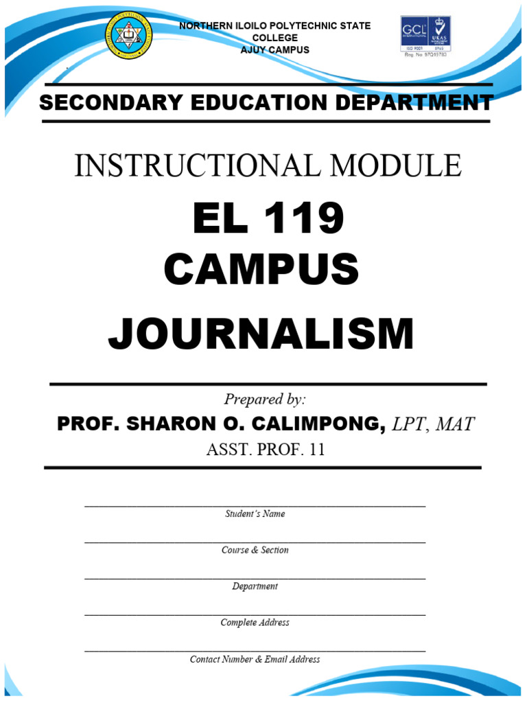 Module Campus Journ 2nd Sem 2021 | PDF | Journalism | News