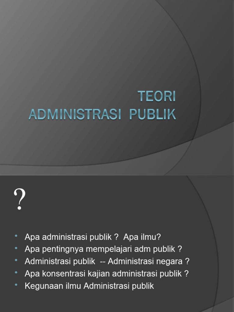 Teori Administrasi Publik | PDF | Karier & Perkembangan