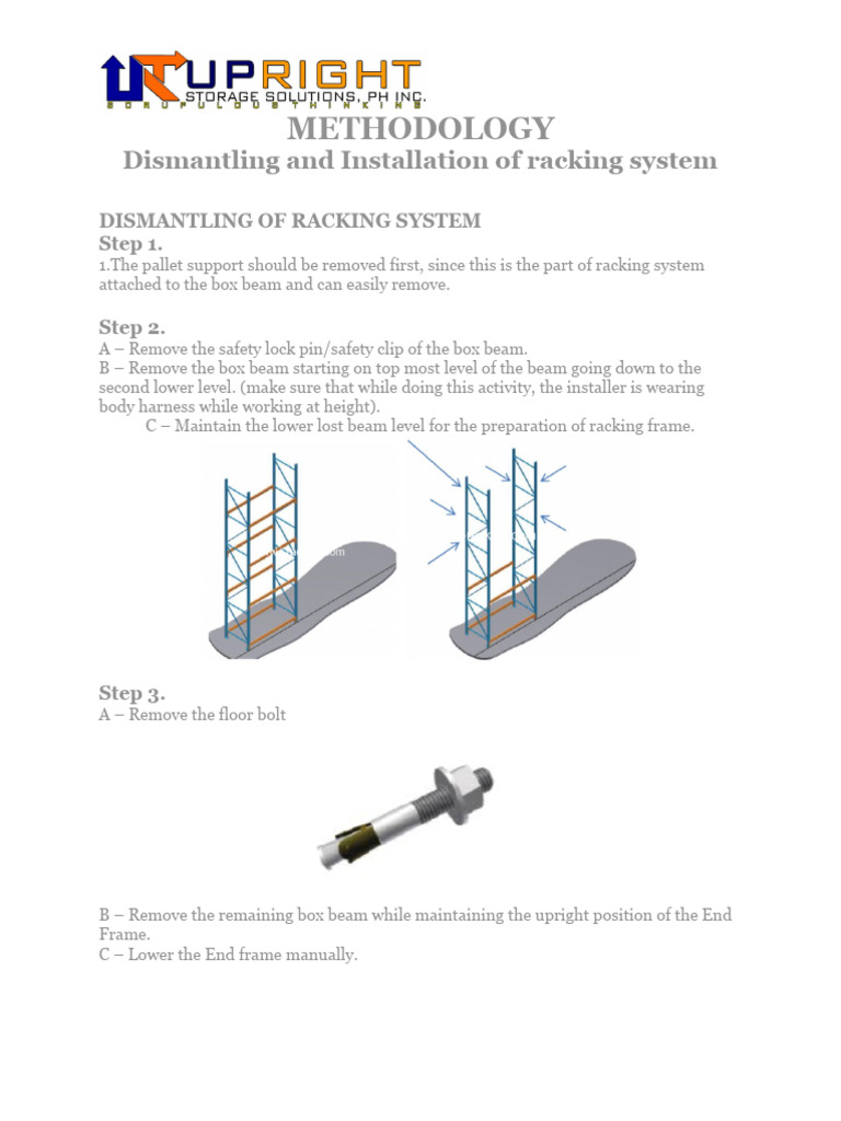 Dismantling and Installation of Racking System | PDF | Screw | Nut ...