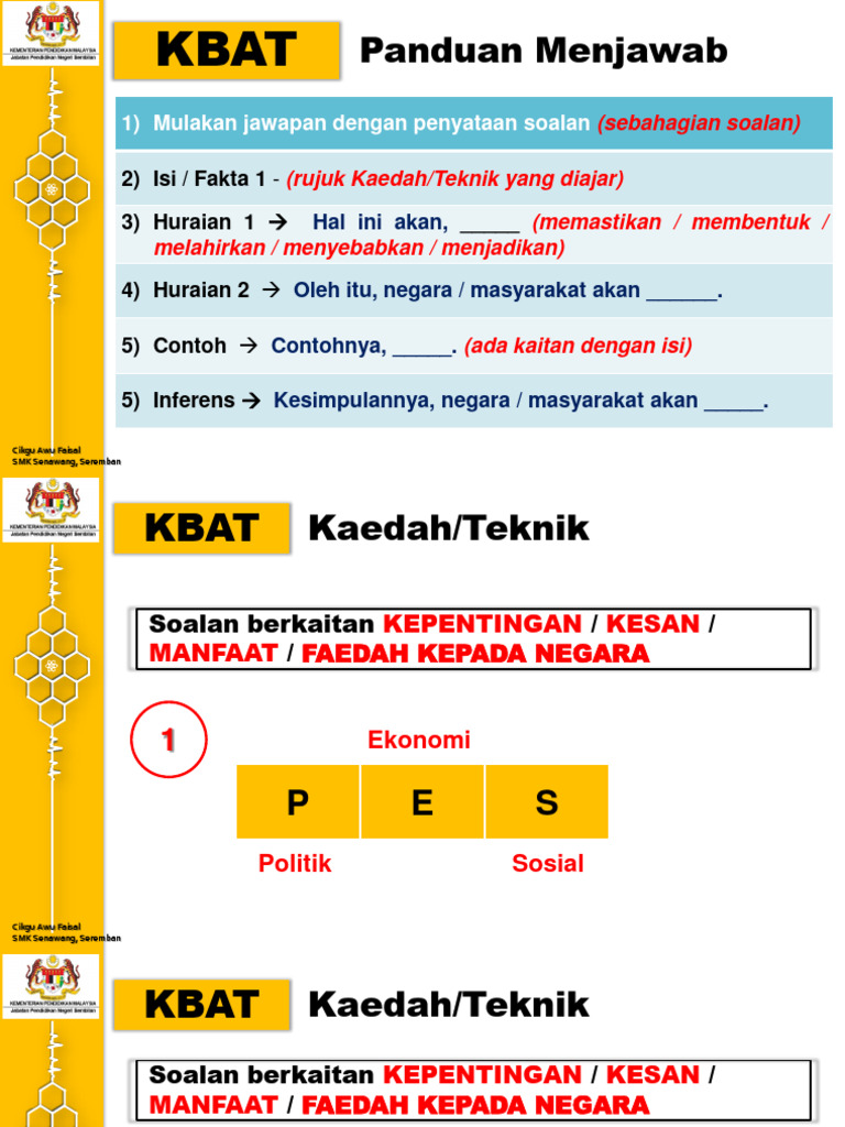 Teknik_Menjawab_KBAT_PES_SUPER_RUKUN_NEGARA_KEMPUNAN_NILAI_MURNI | PDF
