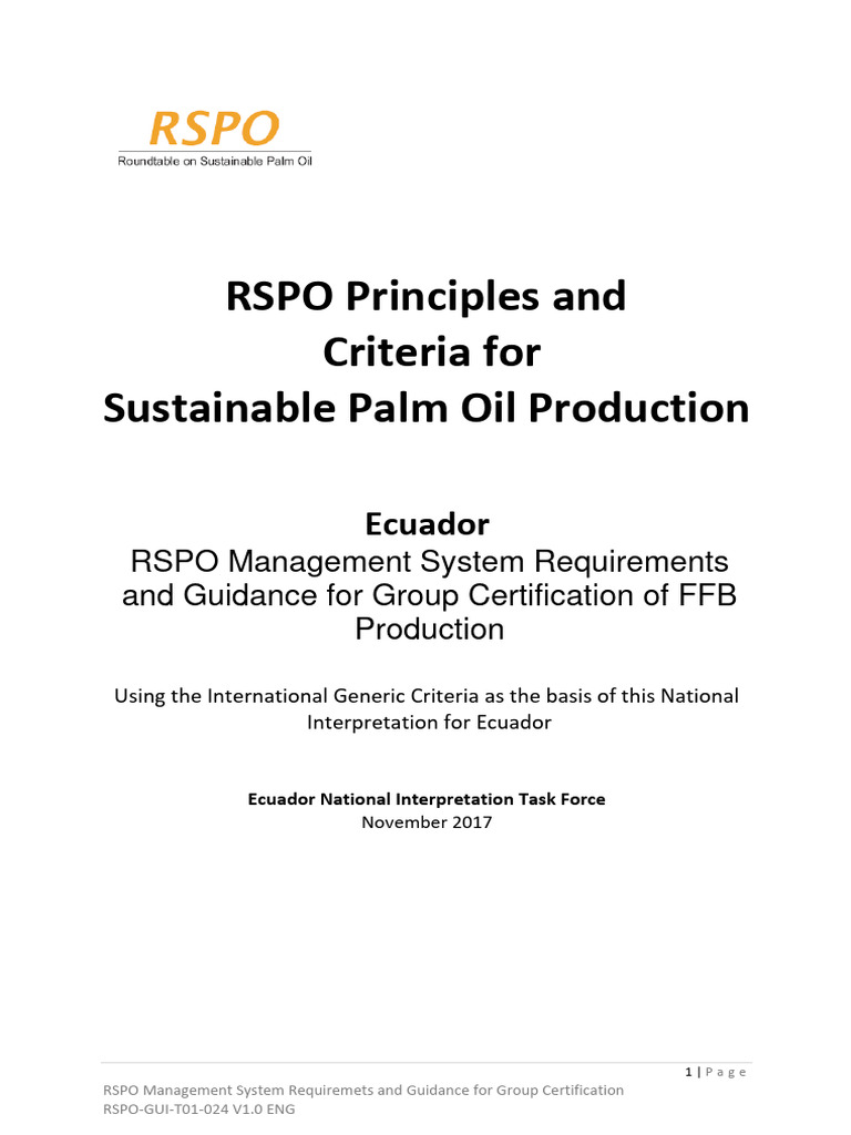 Group Certification Guidance For FFB Production English | PDF ...