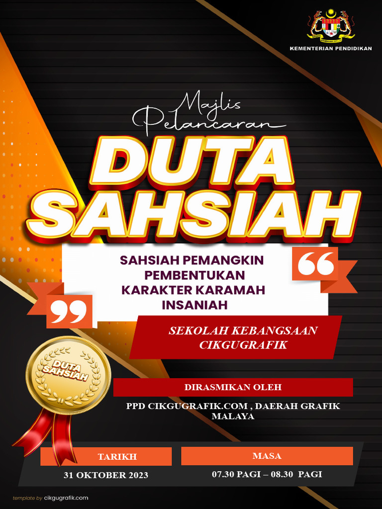 Template Buku Program Duta Sahsiah A4 (Cikgugrafik) | PDF