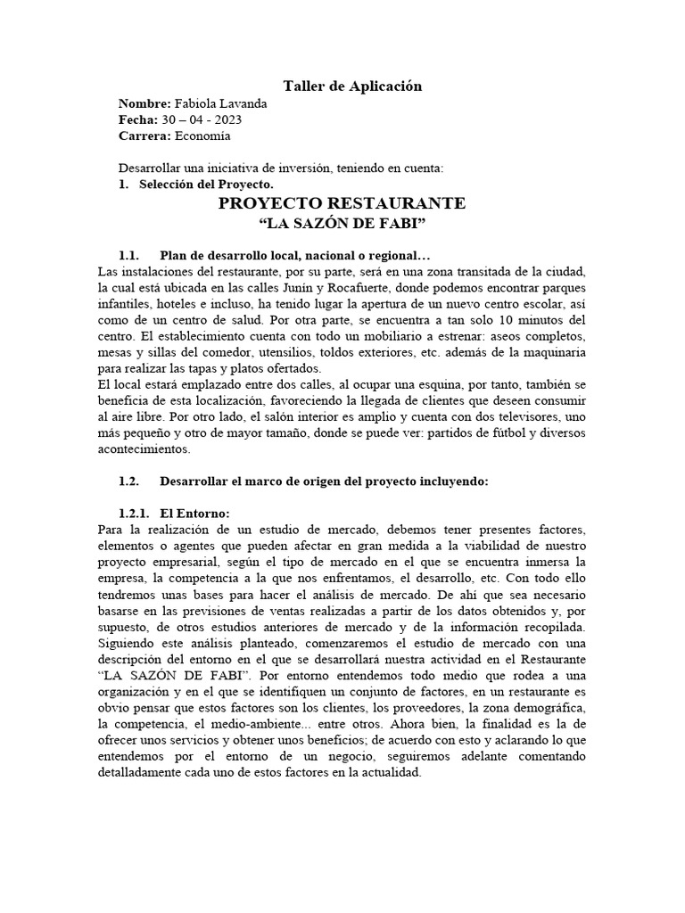 PROYECTO RESTAURANTE | PDF | Agua | Contaminación