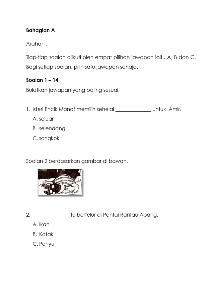 Bahagian A | PDF