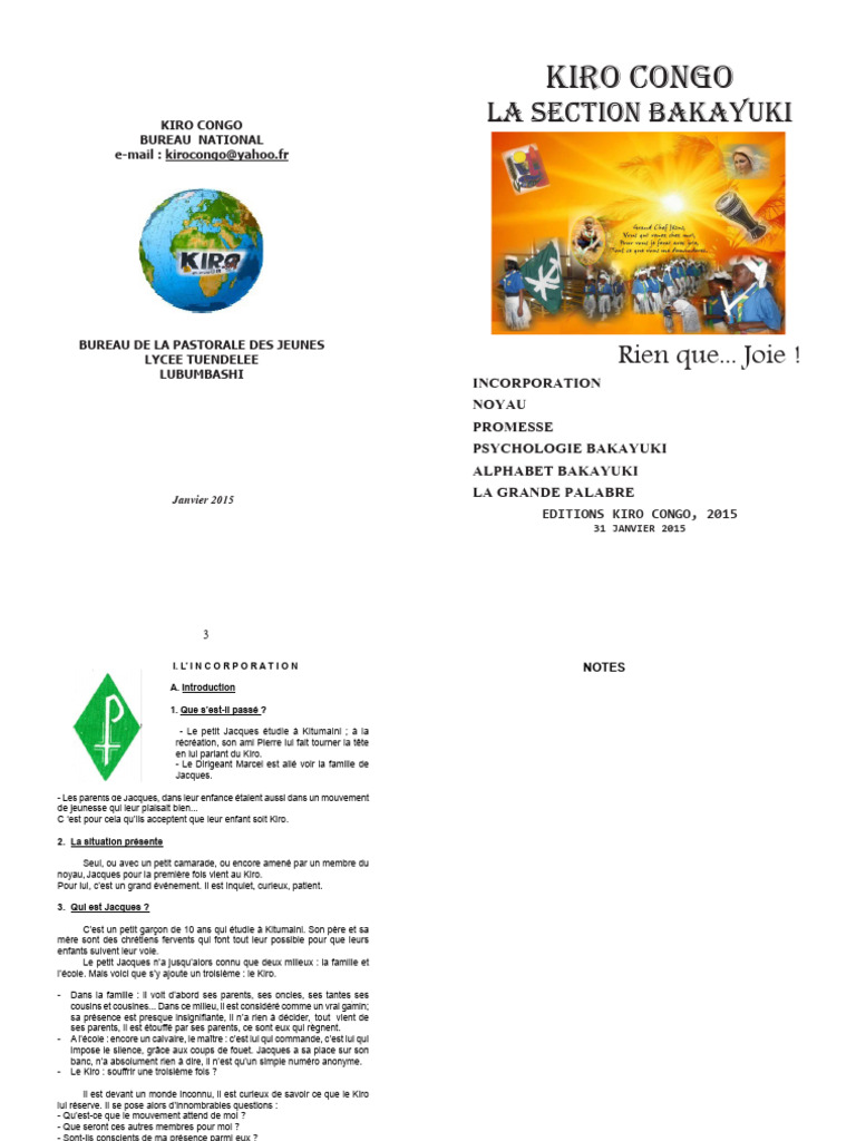Incorporation au Mouvement Kiro Congo | PDF | Amour | Dieu