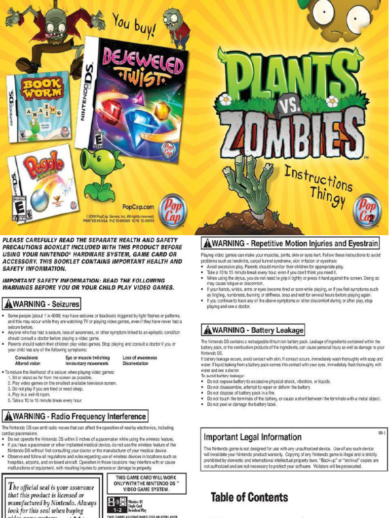 PVZ DS | PDF