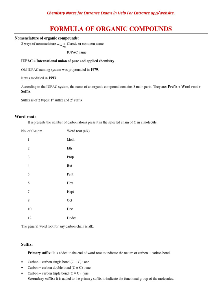 44 Formula of Organic Compounds & Isomerism | PDF