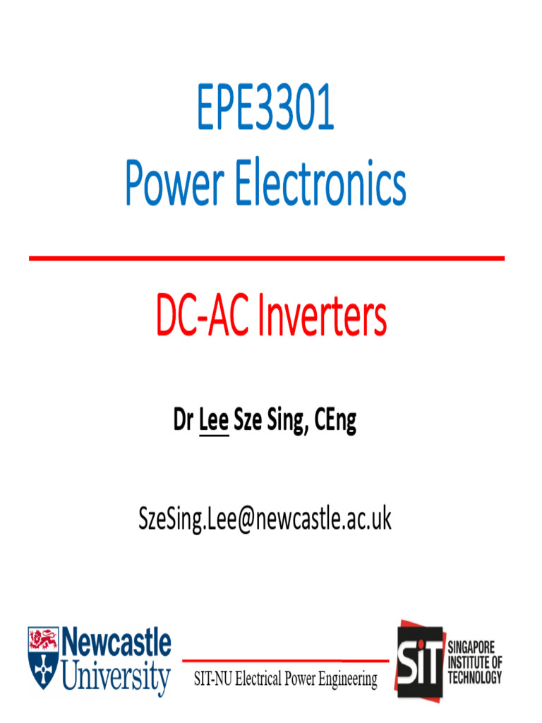 EPE3301 Power Electronics - 4. DC-AC Inverters | PDF | Power Inverter | Electronic Engineering