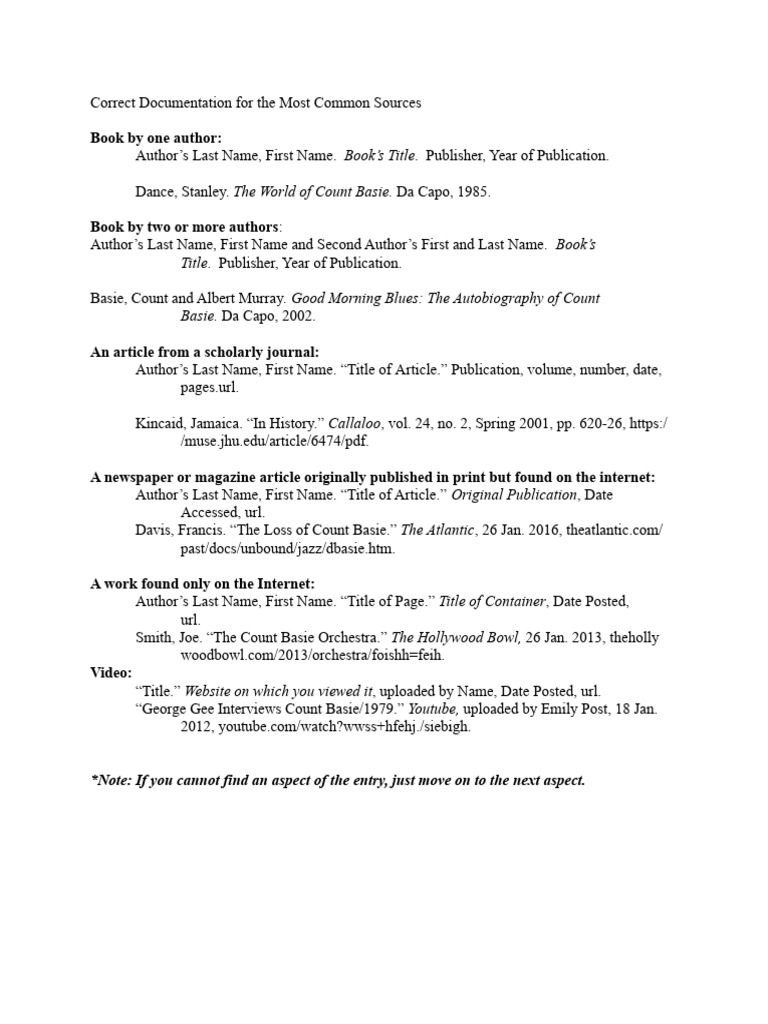 Correct Documentation and Sample Works Cited | PDF | Public Sphere | Mass Media