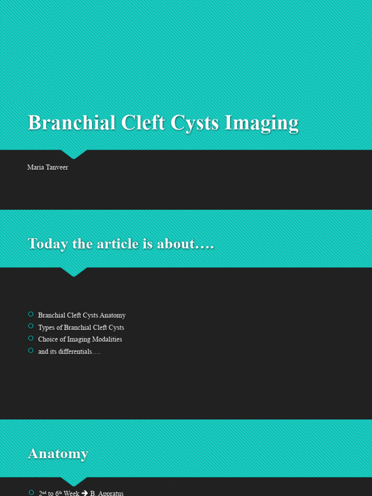 Branchial Cleft Cysts Imaging | PDF