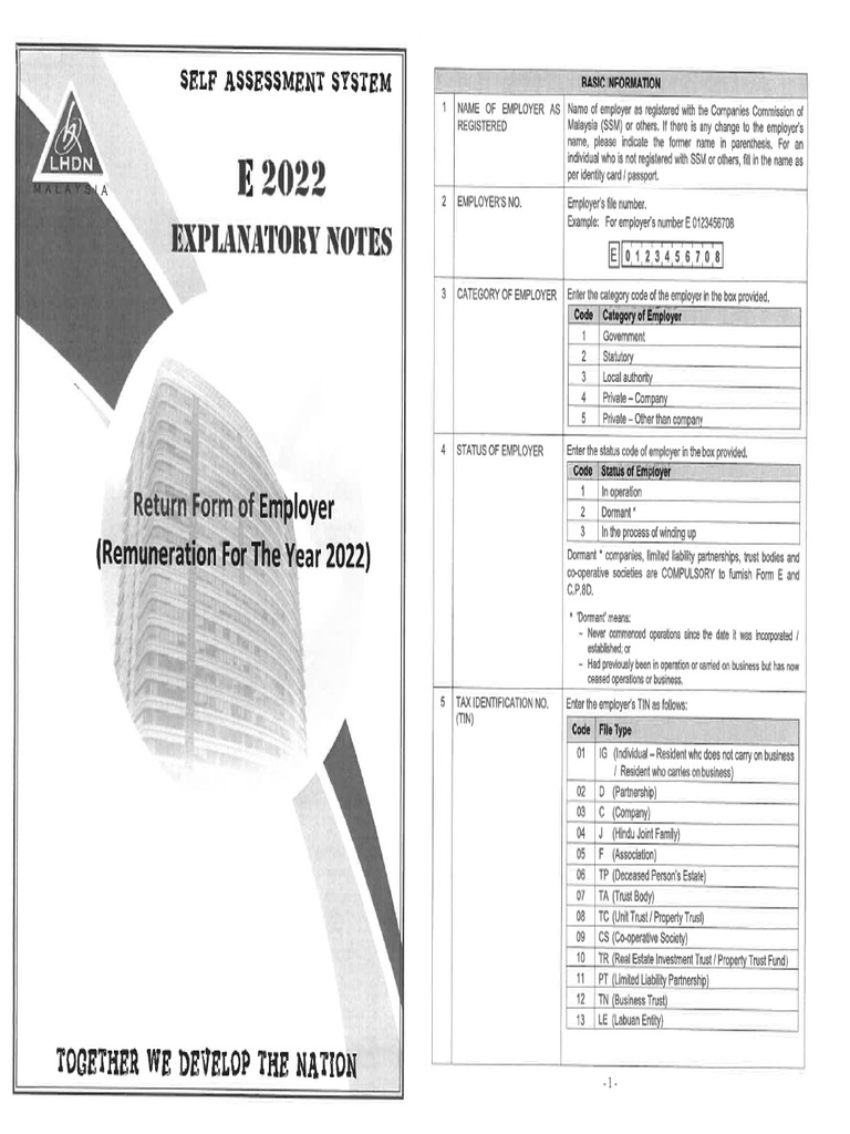 Form E 2022 Guideline | PDF