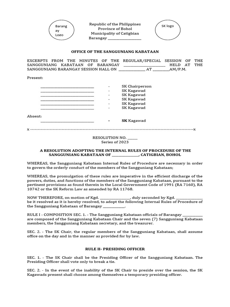 Sangguniang Kabataan IRP | PDF