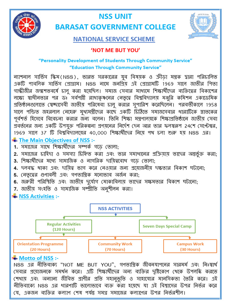 National Service Scheme NSS | PDF