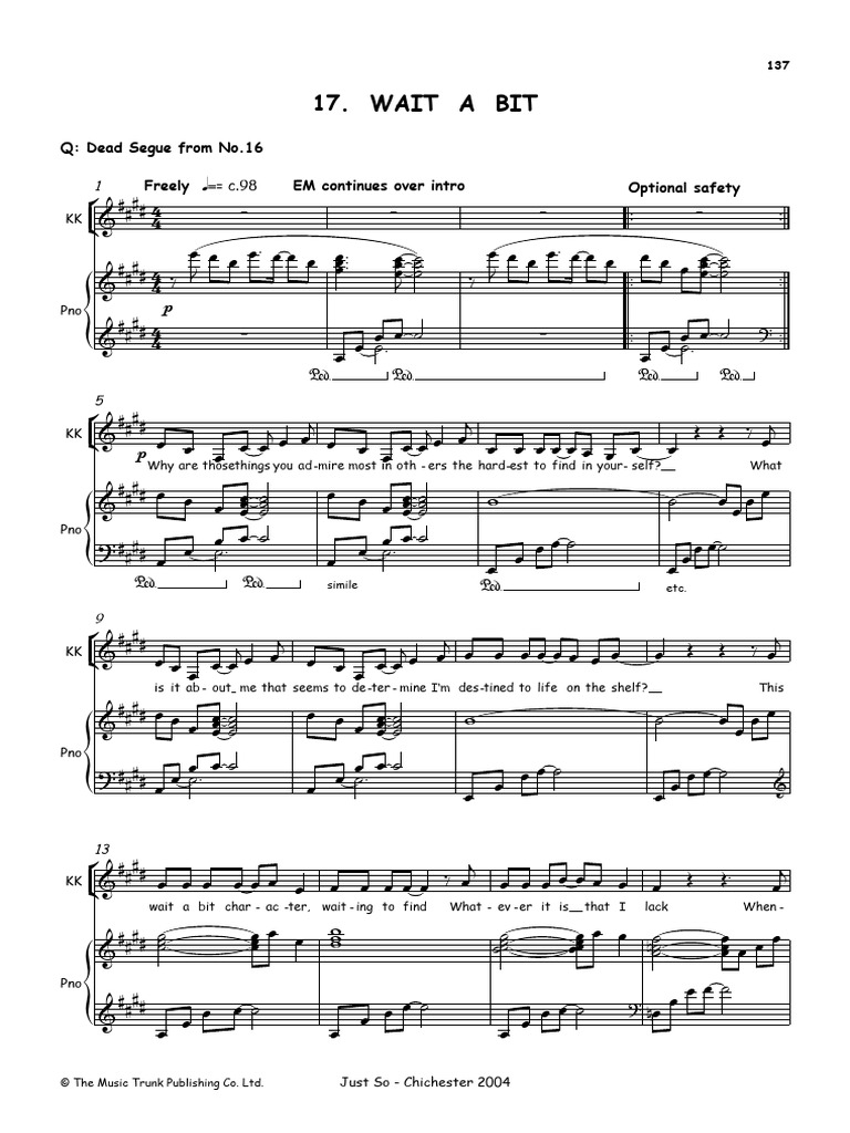 Wait A Bit - Just So Musical | PDF