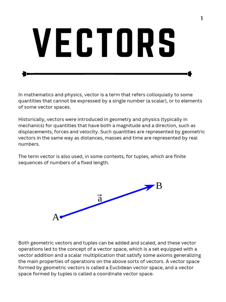 Vectors | PDF | Vector Space | Euclidean Vector